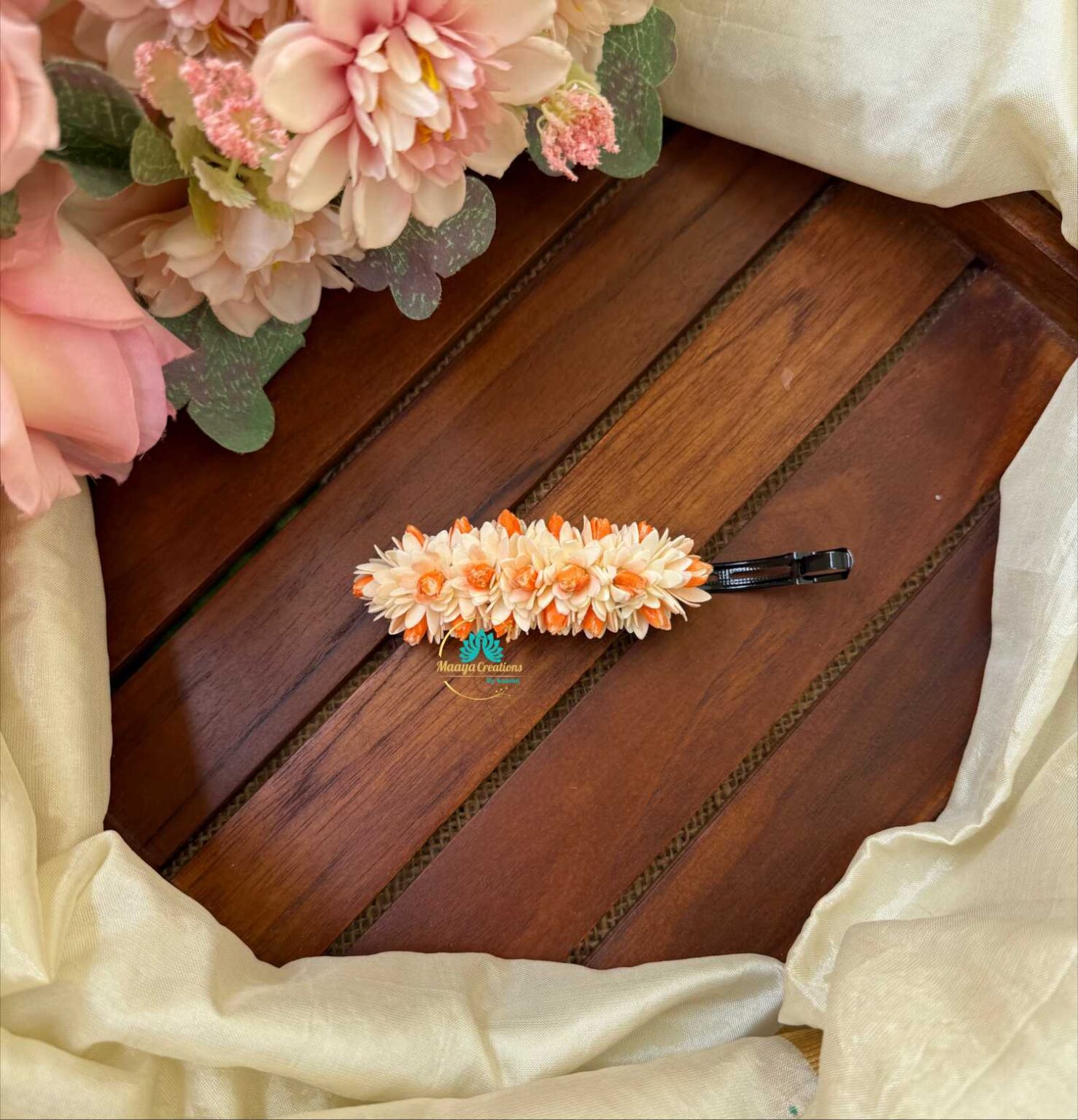 Hair Clip - Real Look like White with Orange Mottu – Jasmine Centre ...