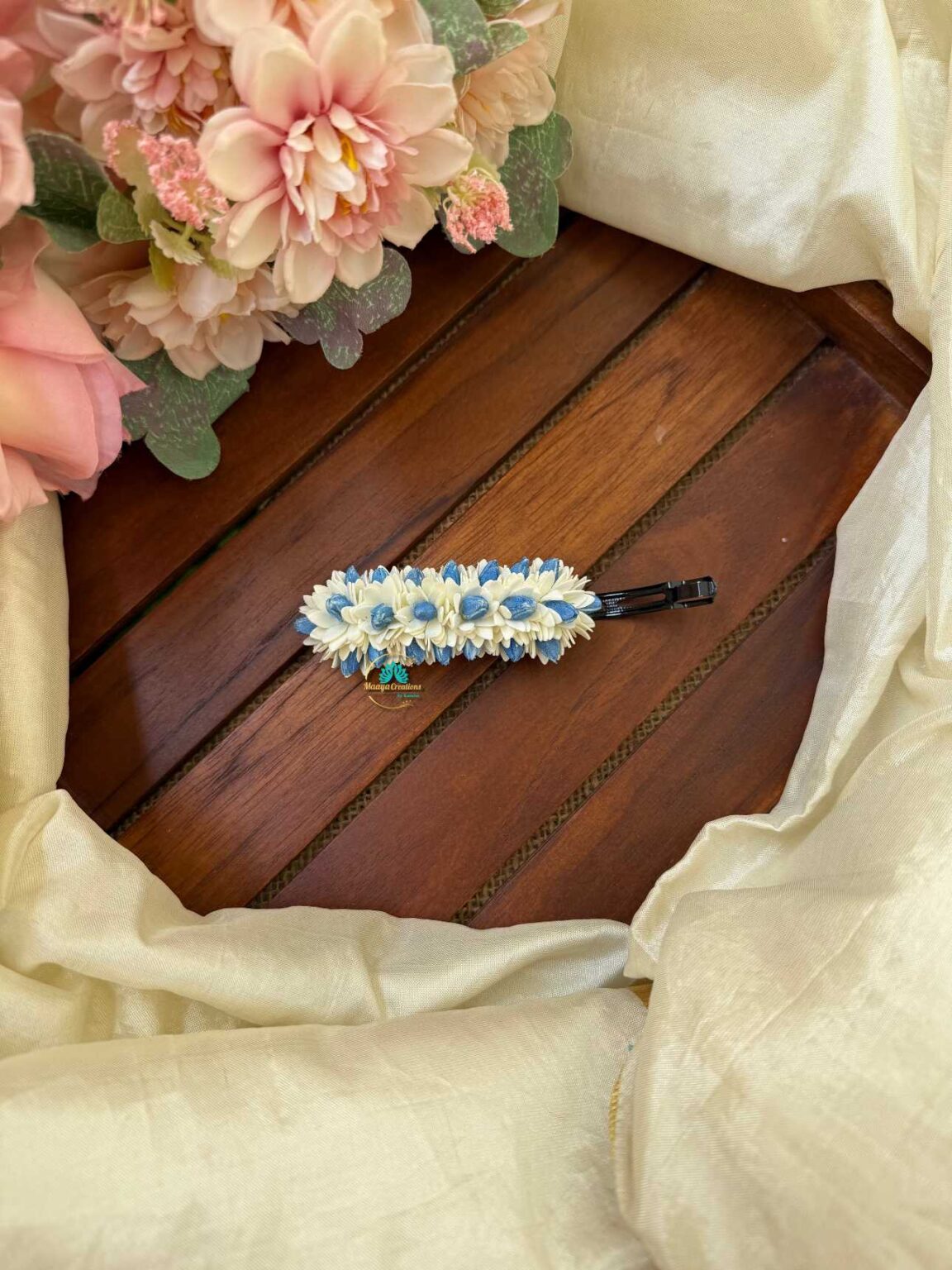 Hair Clip - Real Look like White with Dark Blue Mottu – Jasmine Centre ...