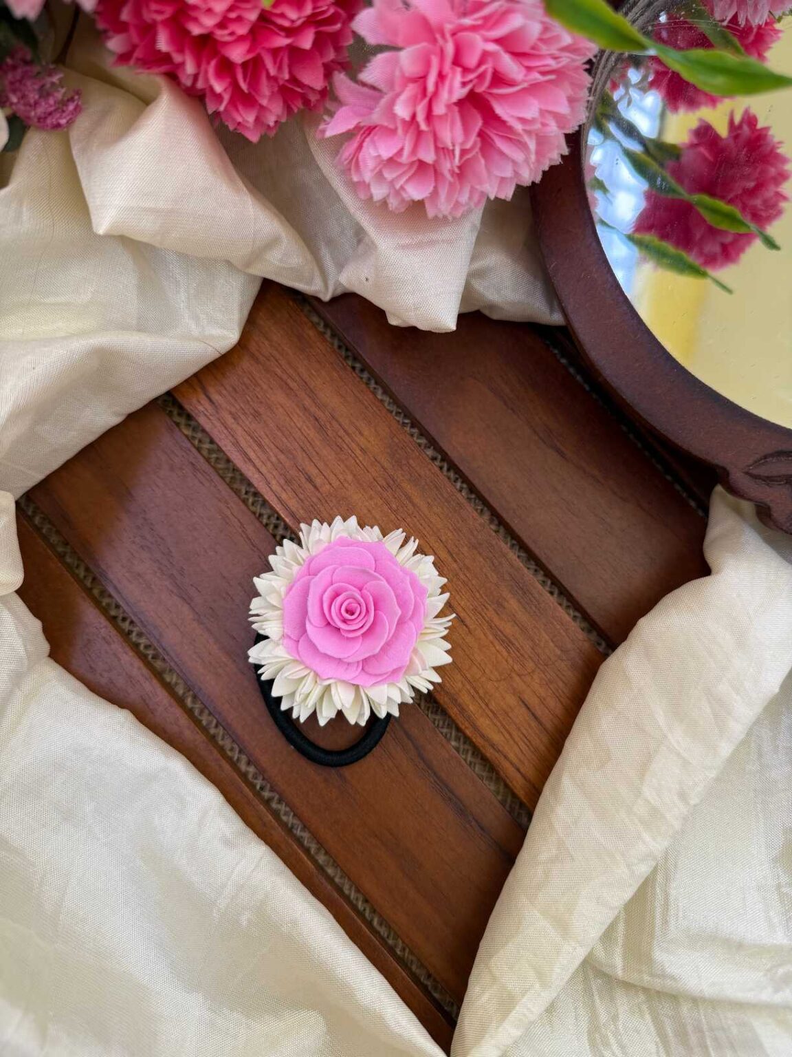 Rubber Band - Real Look Like Pichi with Pink Rose Hair Band - Pichi ...